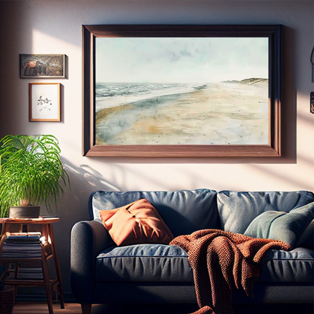 Muted Watercolor & Pencil Drawing of the Beach in Nantucket DIGITAL ...