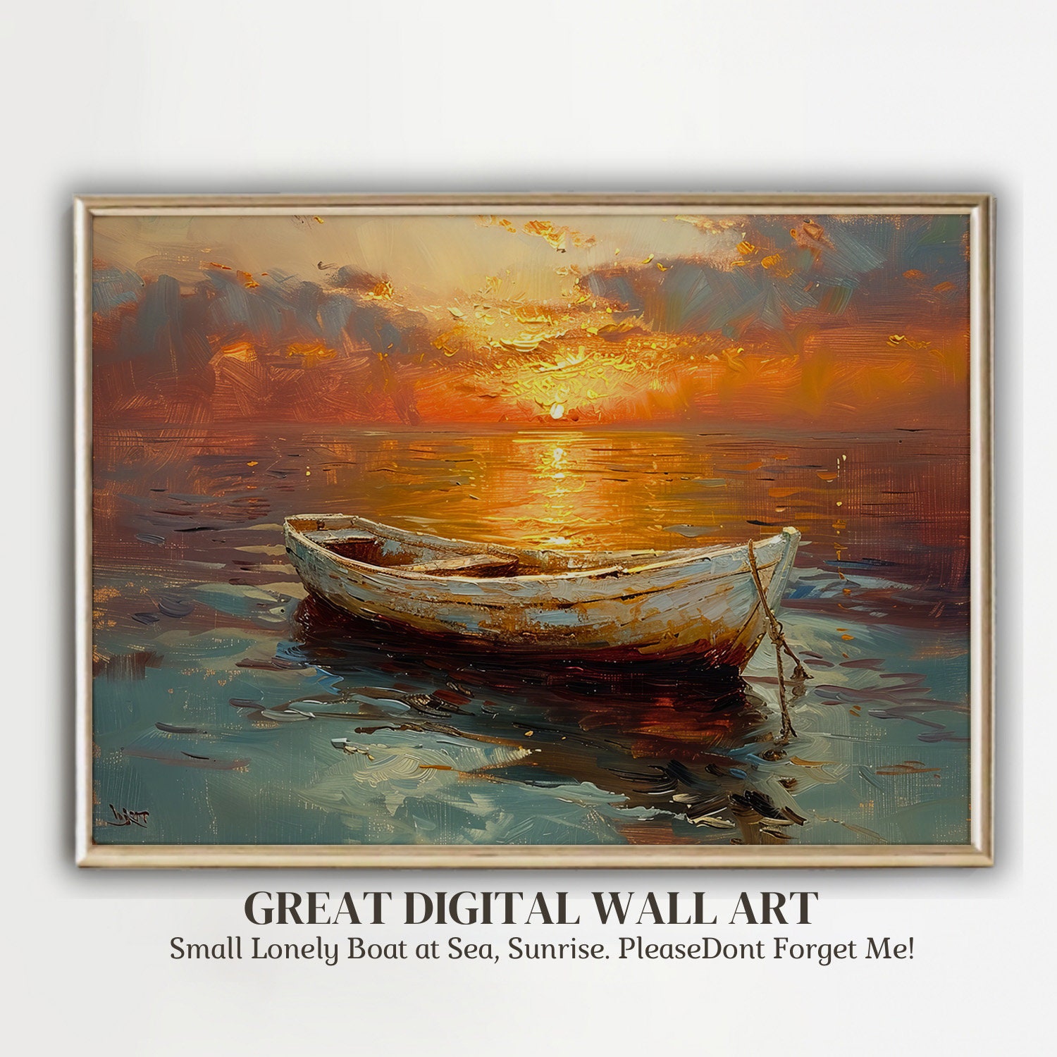 DIGITAL DOWNLOAD. Wall Art, Small Boat at Sea, Please Don't Forget Me ...