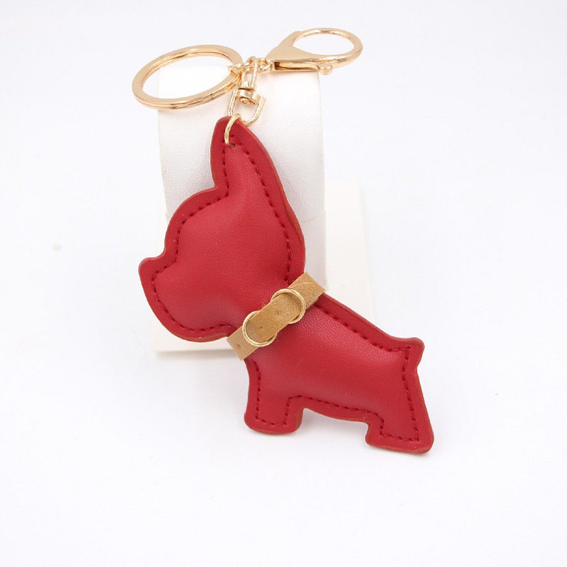 French Bulldog Shape Faux Leather Key Chain Bag Chain - Etsy