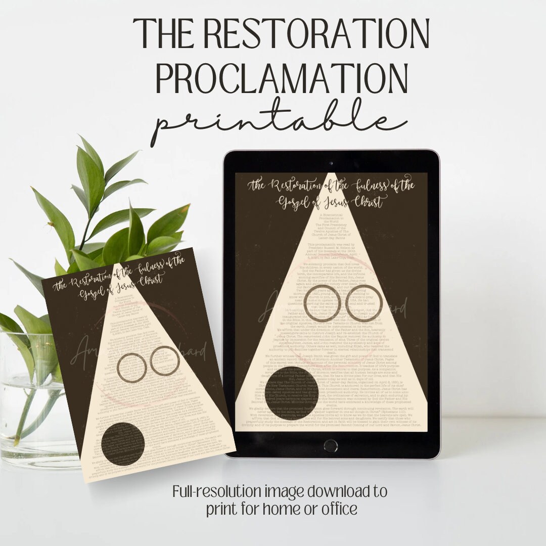 The Restoration Proclamation Digital Download Printable Artwork - Etsy