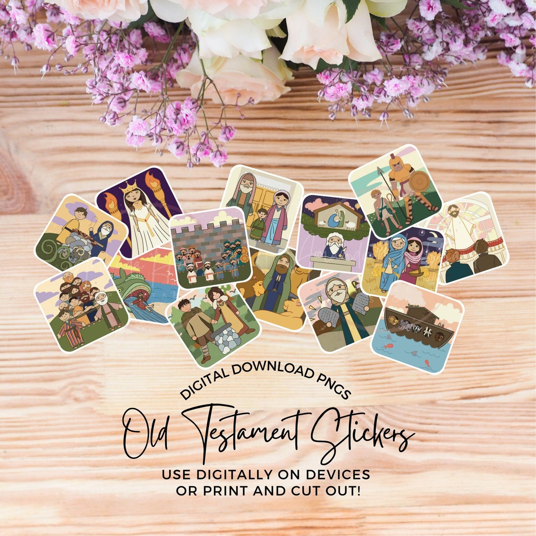 Old Testament Stickers Digital Download Clipart Stickers PNG and PDF ...