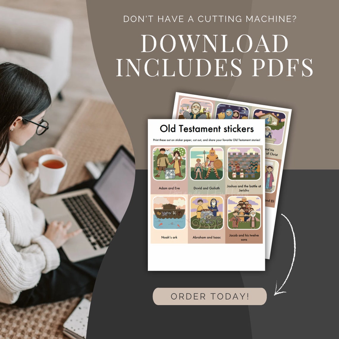 Old Testament Stickers Digital Download Clipart Stickers PNG and PDF ...