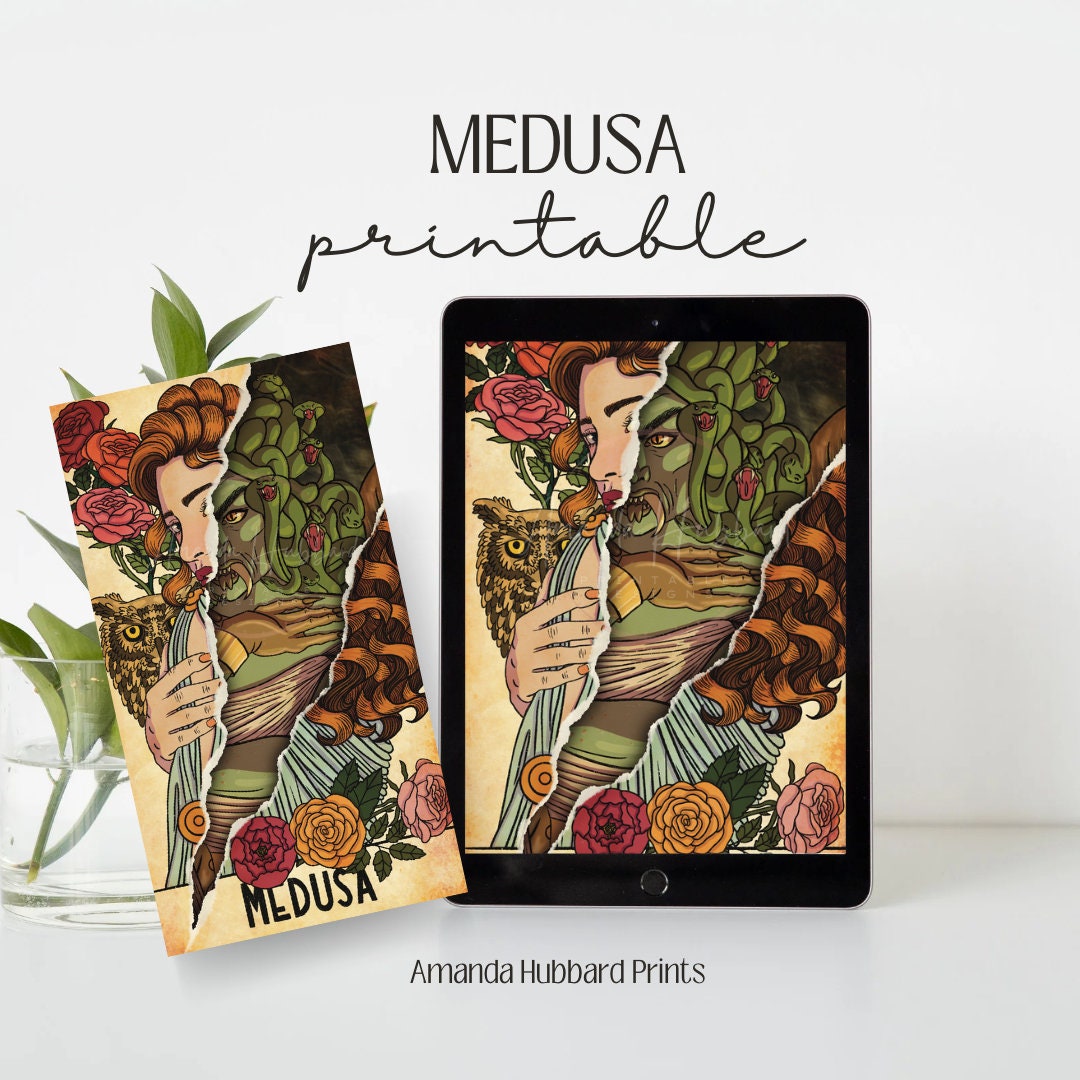 Medusa Digital Download Printable Artwork Greek Mythology - Etsy