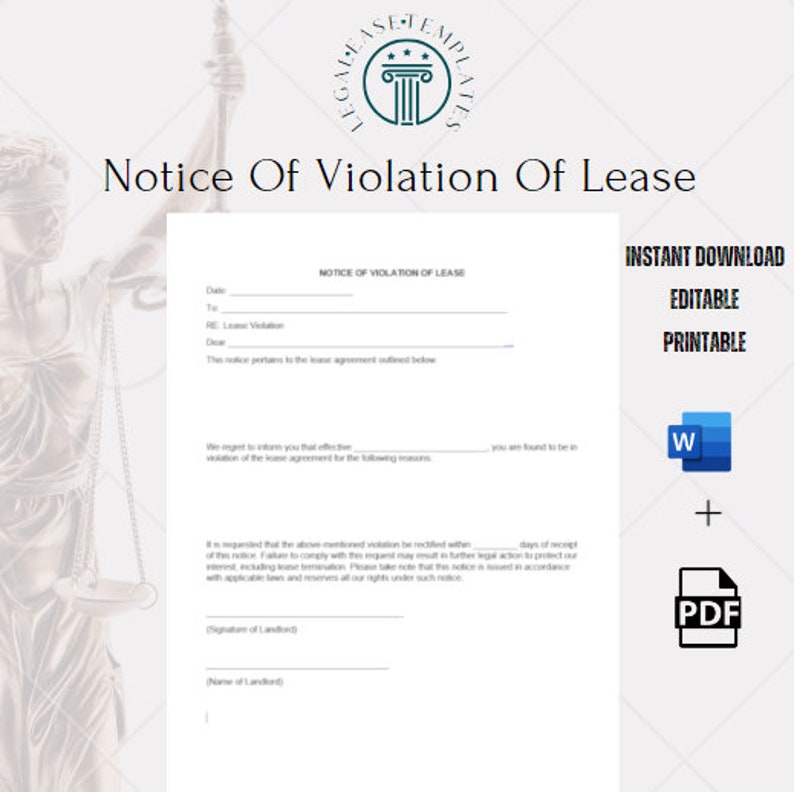 Lease Violation Notice - Etsy