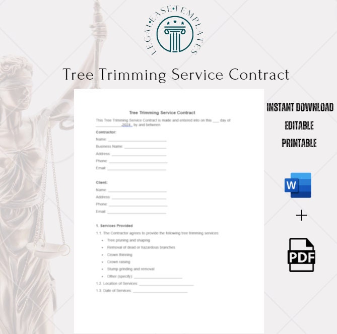 Tree Trimming Service Contract - Etsy
