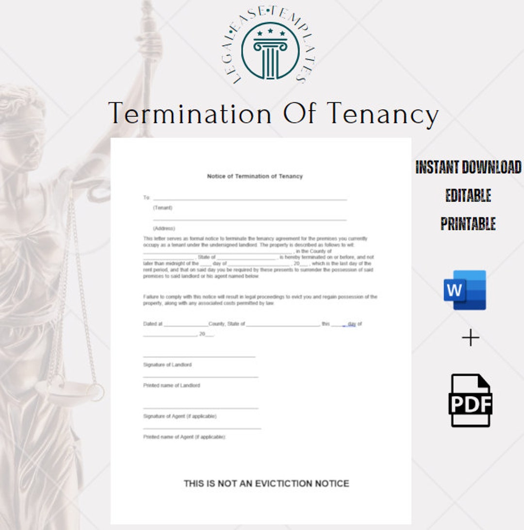 Notice of Termination of Tenancy Template - Etsy