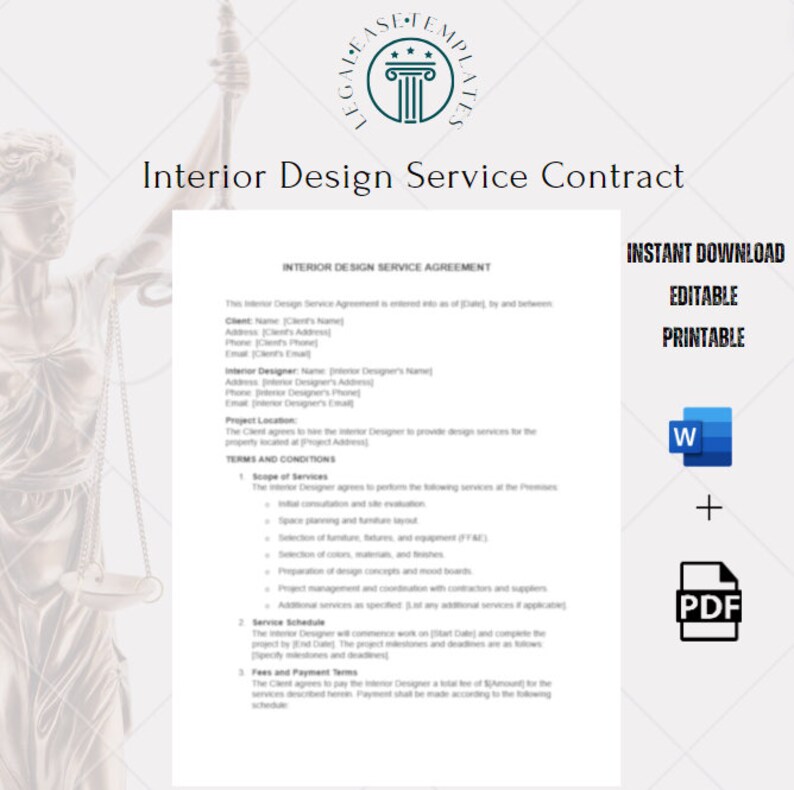 Interior Design Service Contract - Etsy