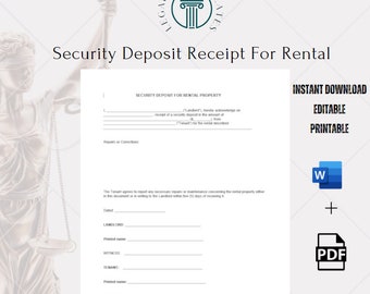 Security Deposit Receipt Form Template, Security Deposit Receipt Form ...