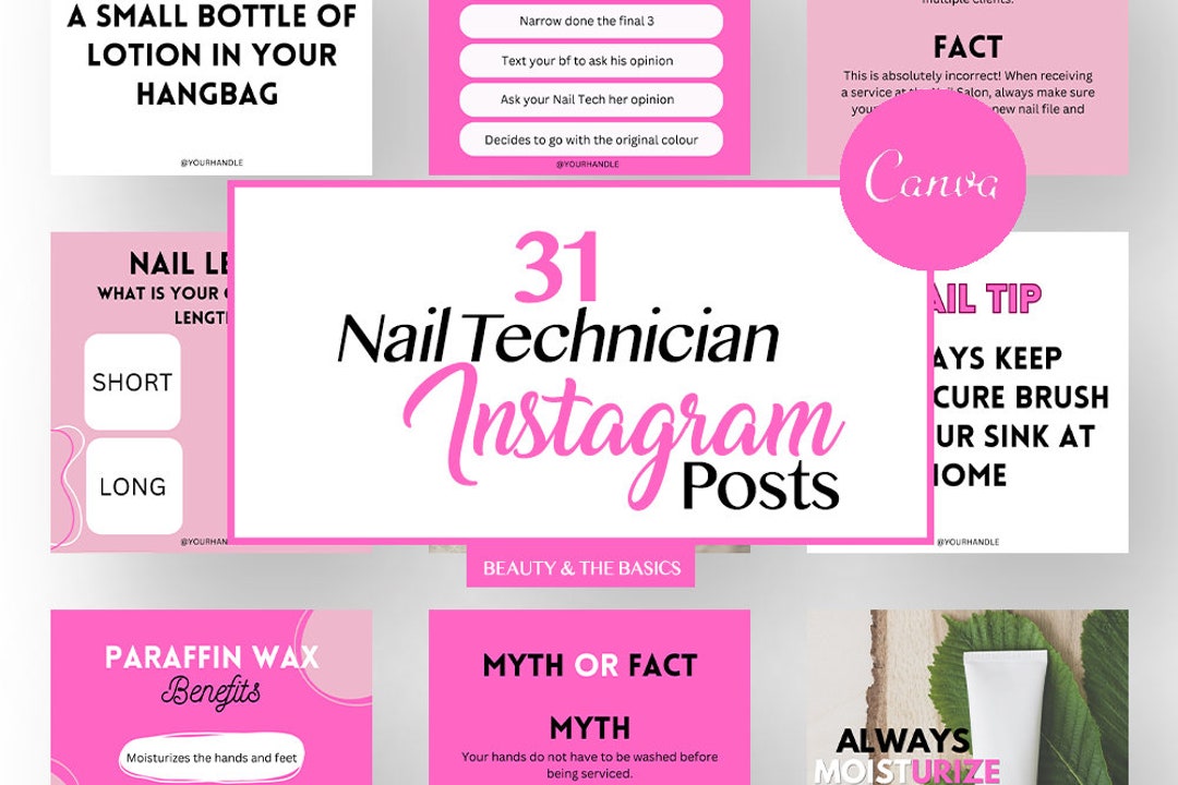 Nail Technician Instagram Post Templates Instagram Post - Etsy
