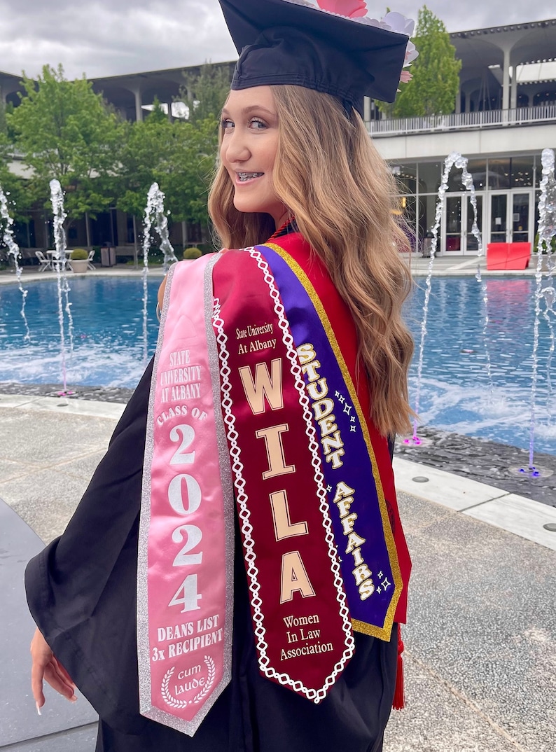 GRADUATION STOLE Custom Graduation Stole Graduation Stole Sorority ...