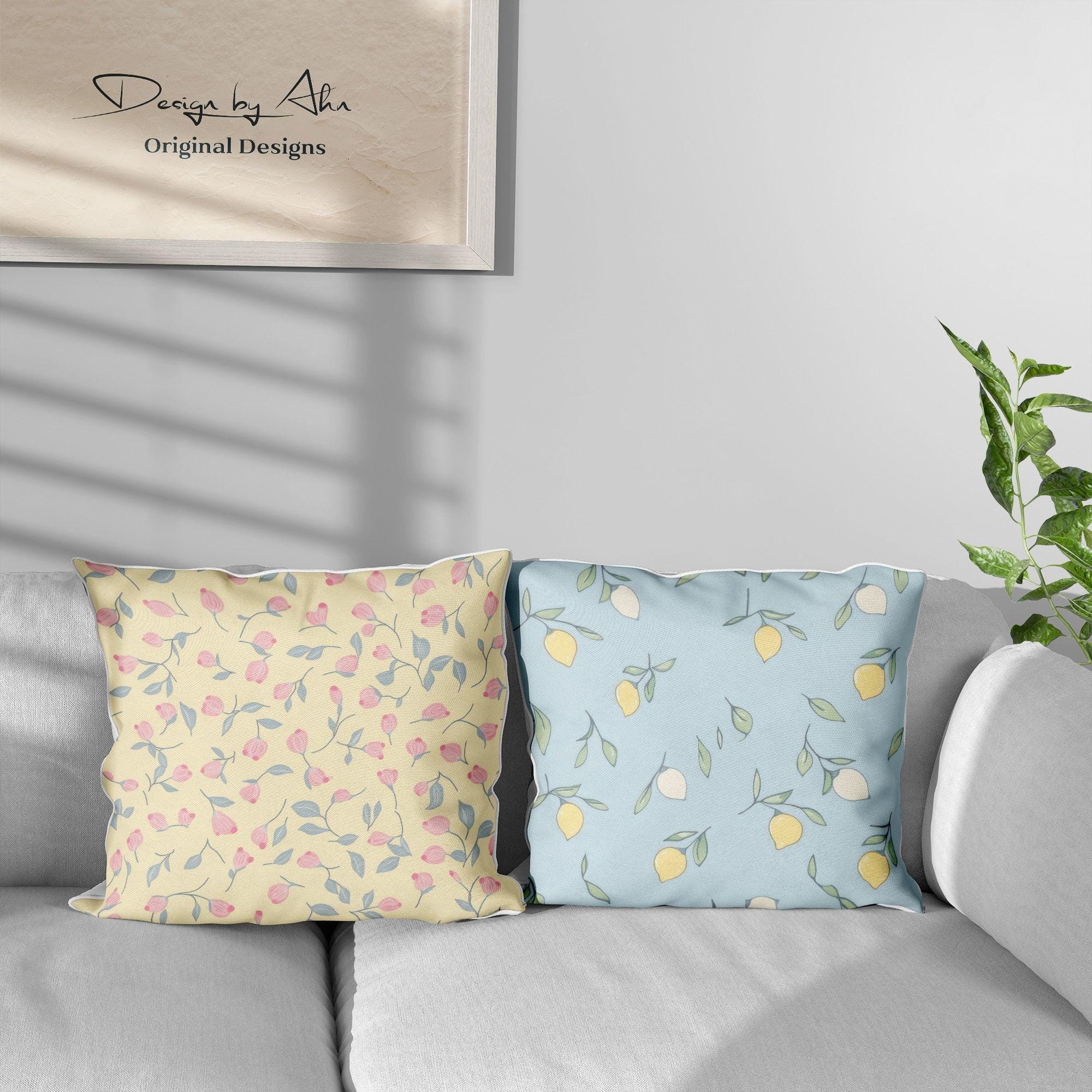 20 Ditsy Florals Digital Papers - Yellow, Blue, Pink Seamless Pattern ...