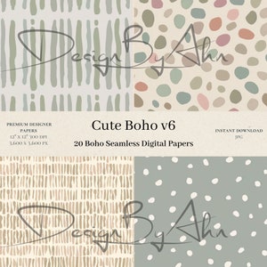 20 Cute Boho Digital Papers - Seamless Boho, Cute Boho Pattern, Boho ...