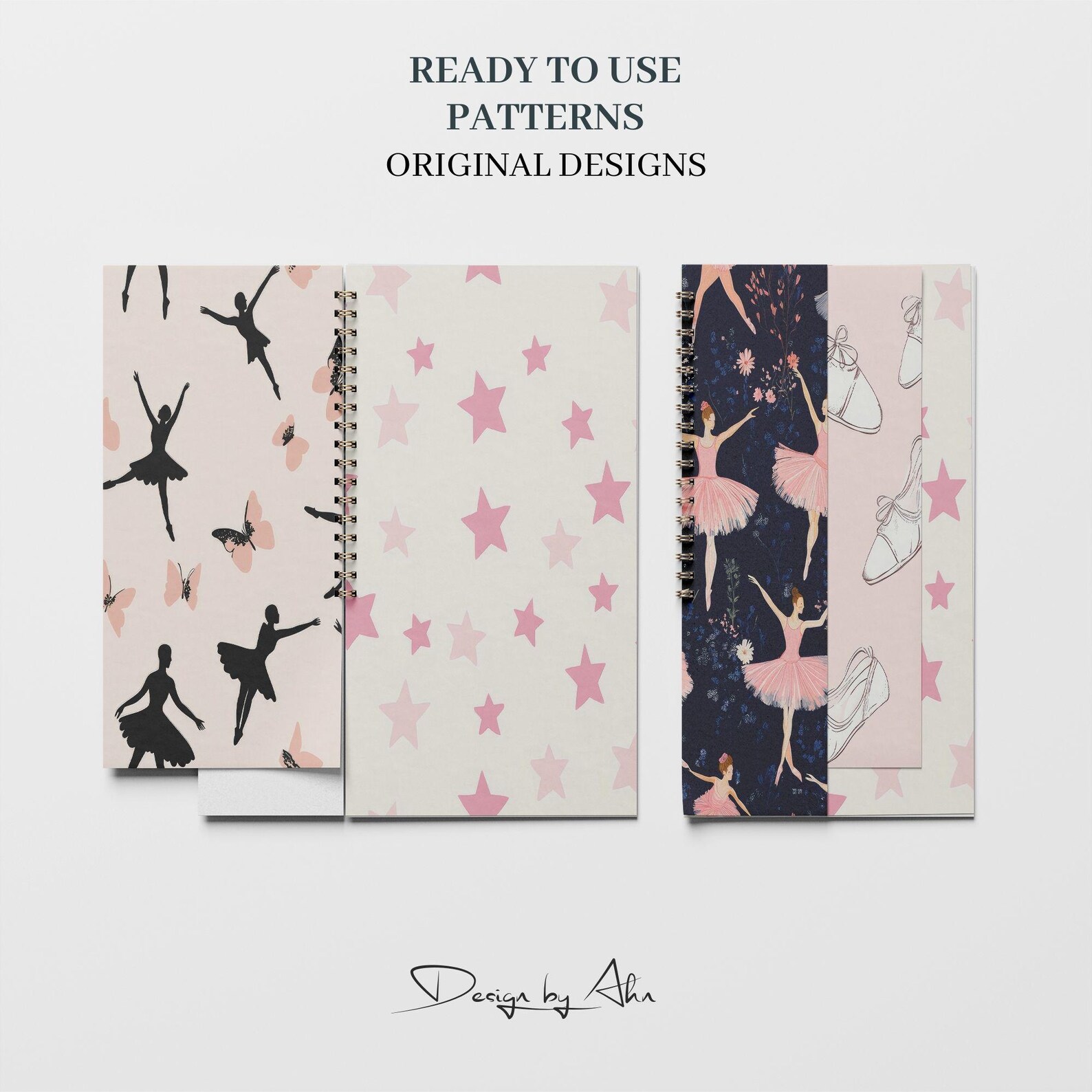 20 Pink Ballerina Digital Papers - Star Seamless Pattern, Nursery Junk ...