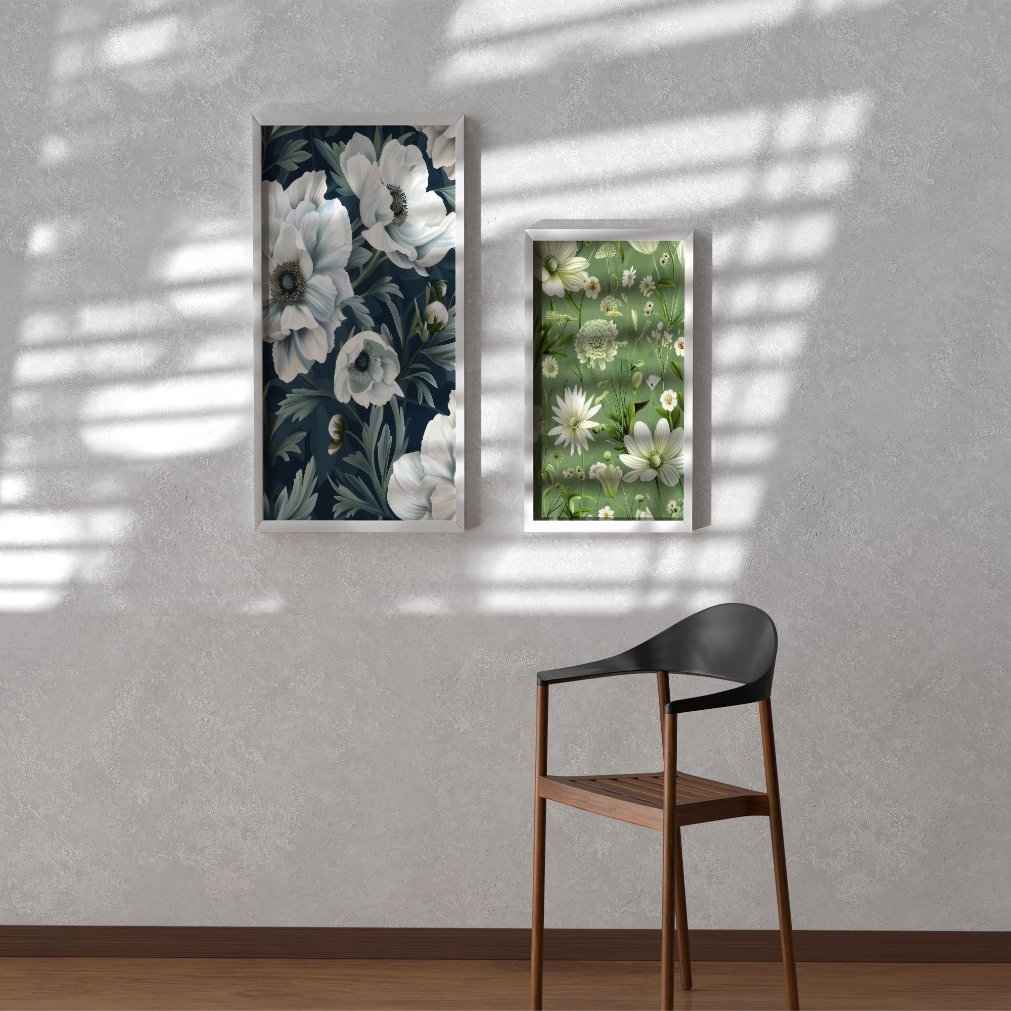 20 Blue & Green Florals Digital Papers - Watercolor Seamless Digital ...