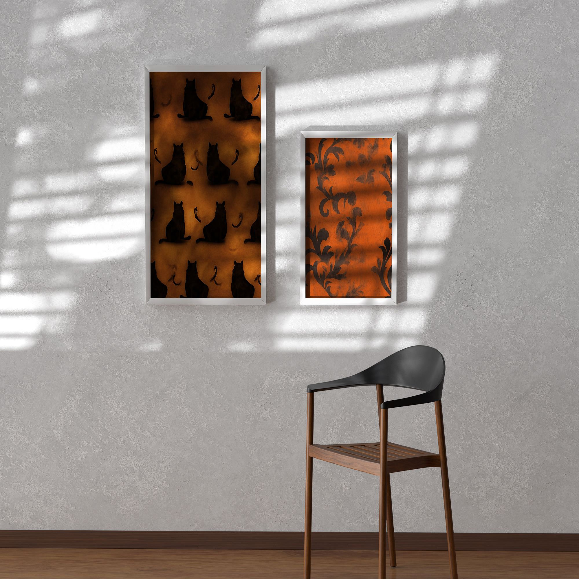 20 Vintage Halloween Digital Papers - Gothic Seamless Pattern, Black ...