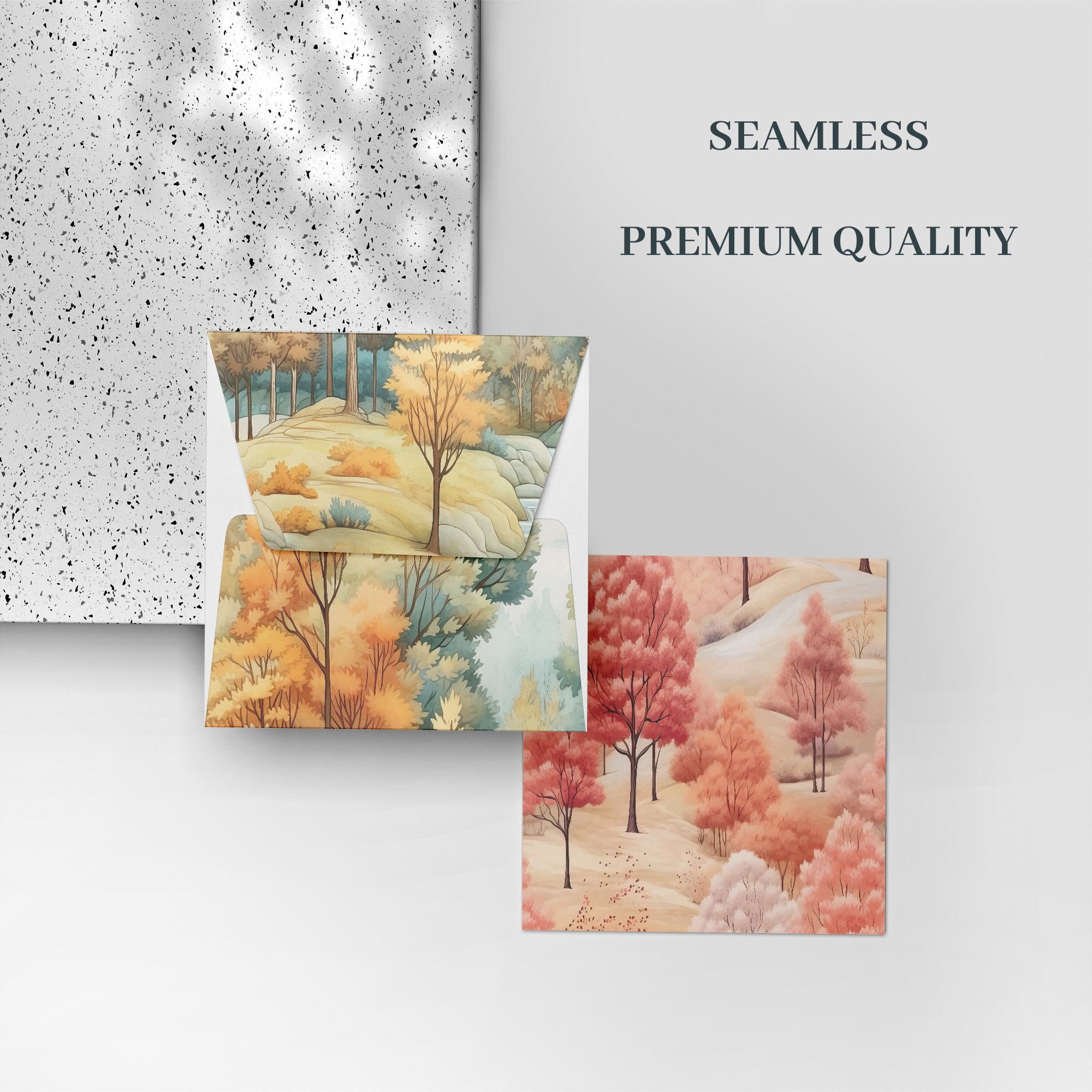 20 Autumn Scenery Digital Papers - Watercolor Seamless Pattern, Forest ...