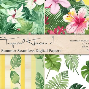 20 Tropical Hawaii Digital Papers Tropical Seamless Pattern - Etsy