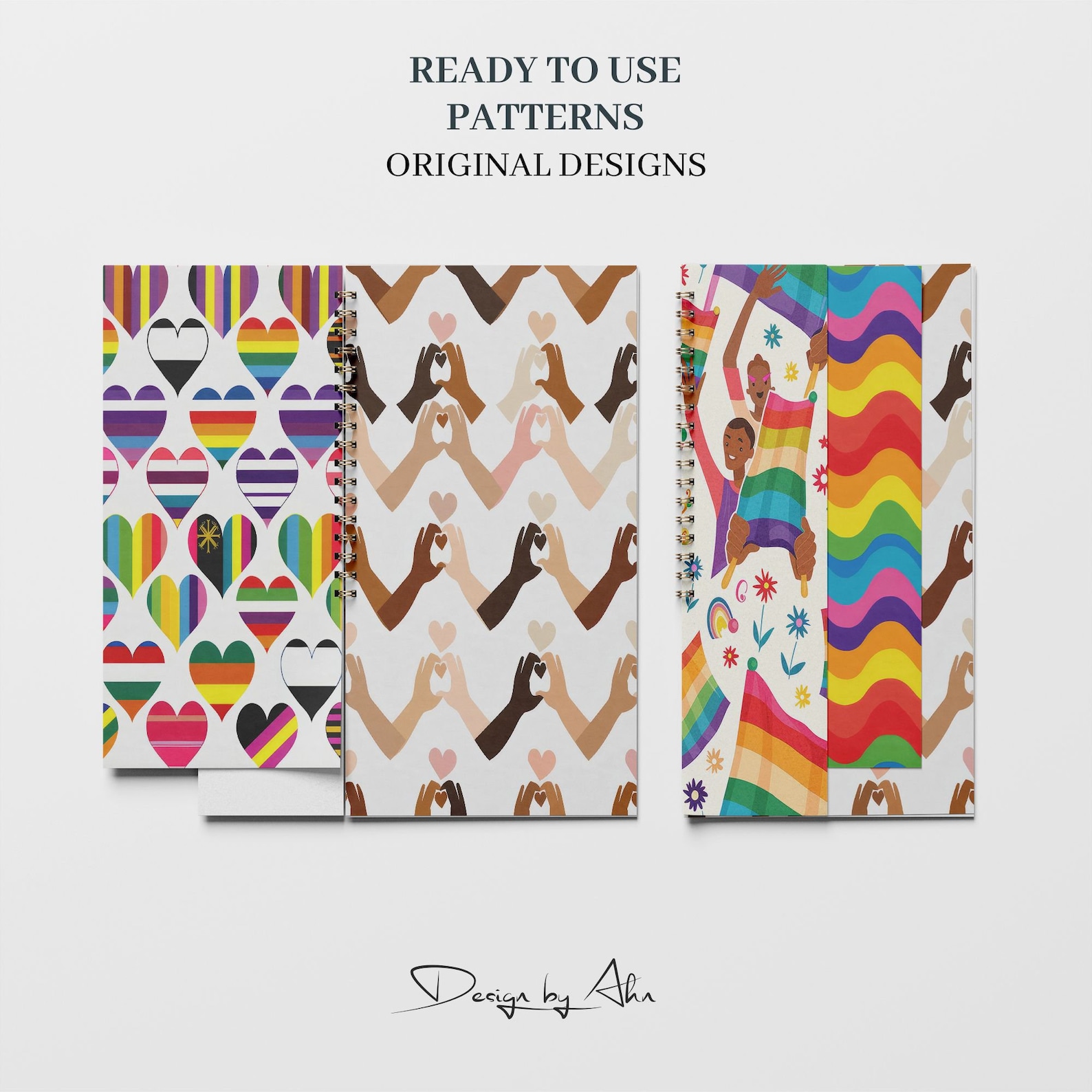 20 Pride Month Digital Papers - LGBTQ+ Seamless Digital Paper, Rainbow ...