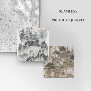 20 Traditional Korean Digital Papers - Hand-drawn Scrapbook, Seamless ...