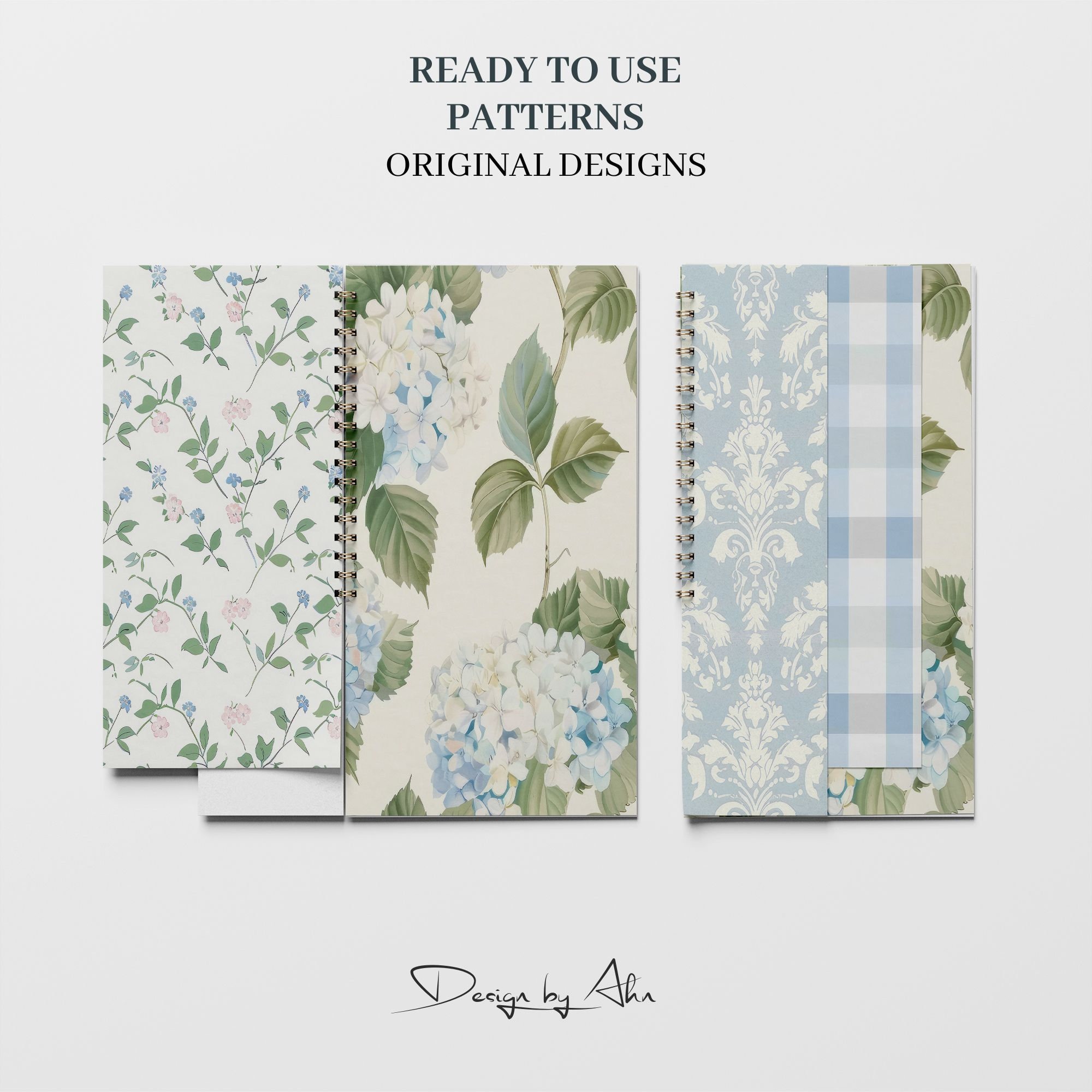 20 Minimal Floral Digital Papers Flower Scrapbook, Watercolor Seamless ...