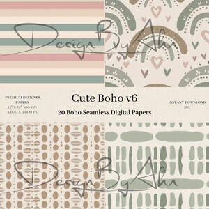 20 Cute Boho Digital Papers - Seamless Boho, Cute Boho Pattern, Boho ...