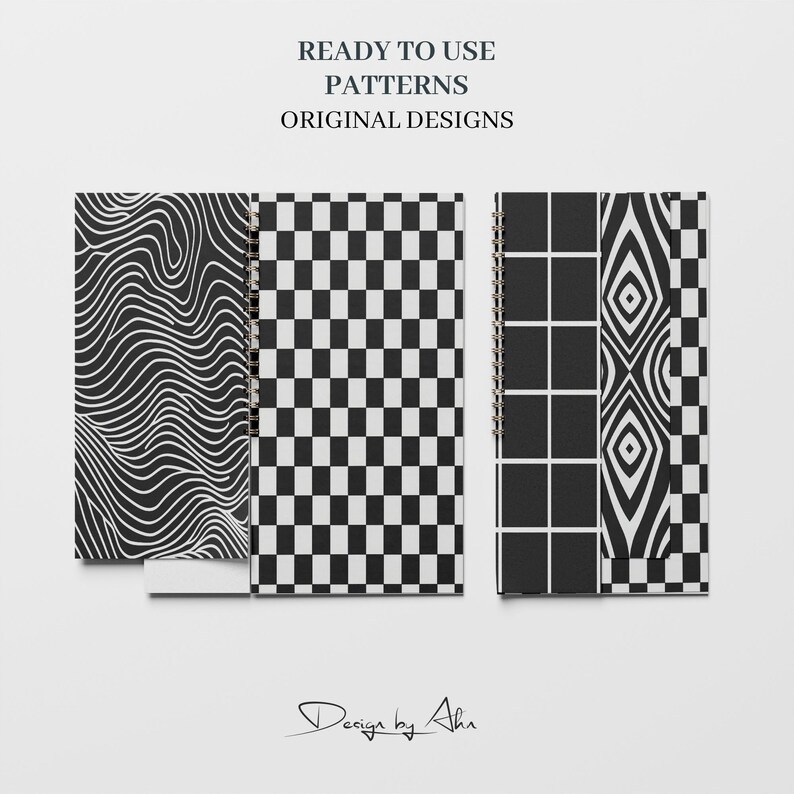 20 Black & White Digital Papers - Geometric Scrapbook, Seamless Digital ...