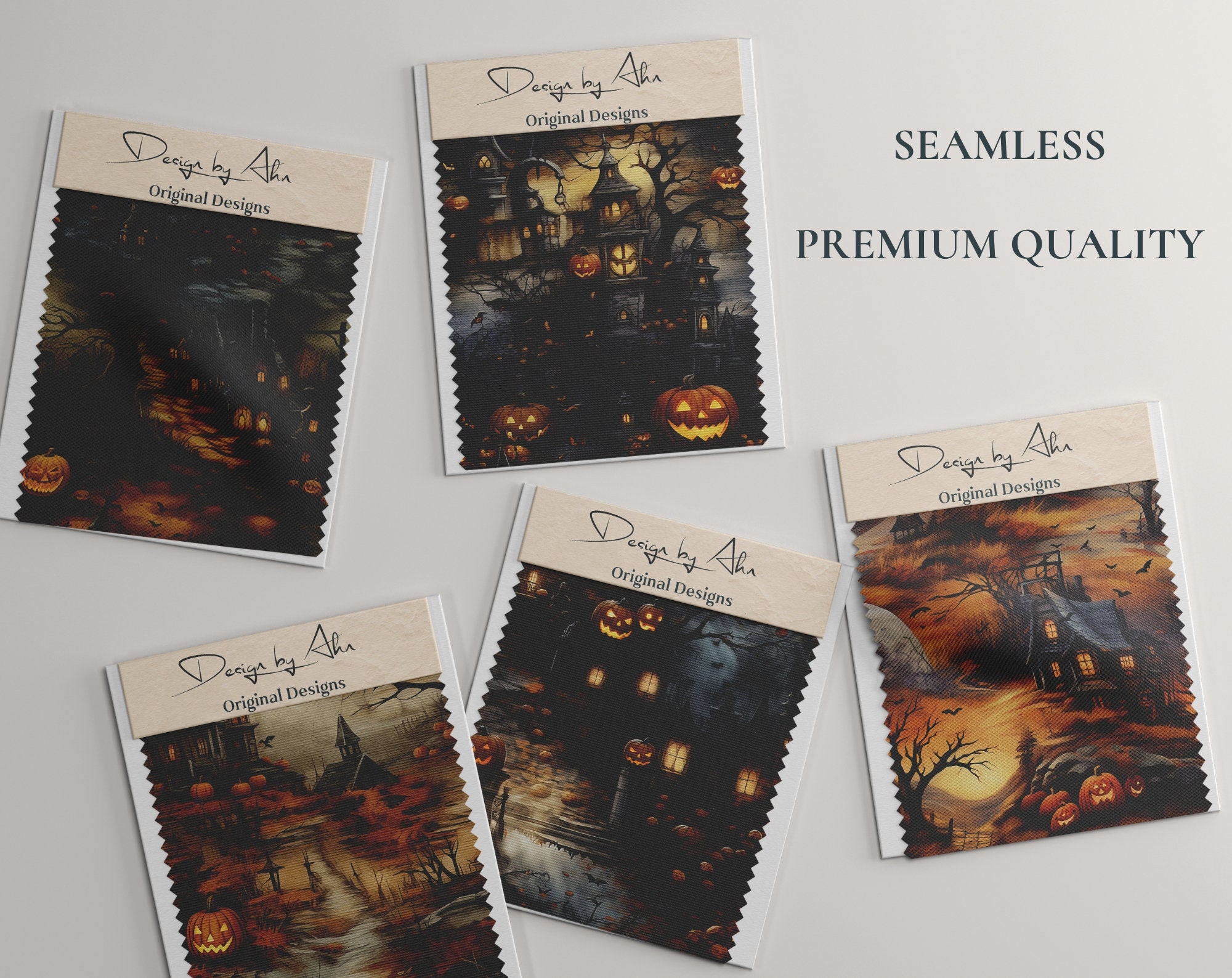 20 Spooky Halloween Digital Papers PNG, JPG, Pumpkin Seamless Pattern ...