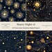 20 Starry Night Digital Papers - Gold & Navy Watercolor Scrapbook ...