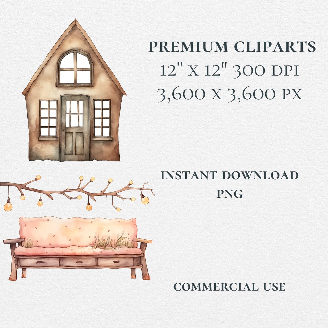 33 Playful Christmas Clipart Set Transparent Background, Digital PNG ...