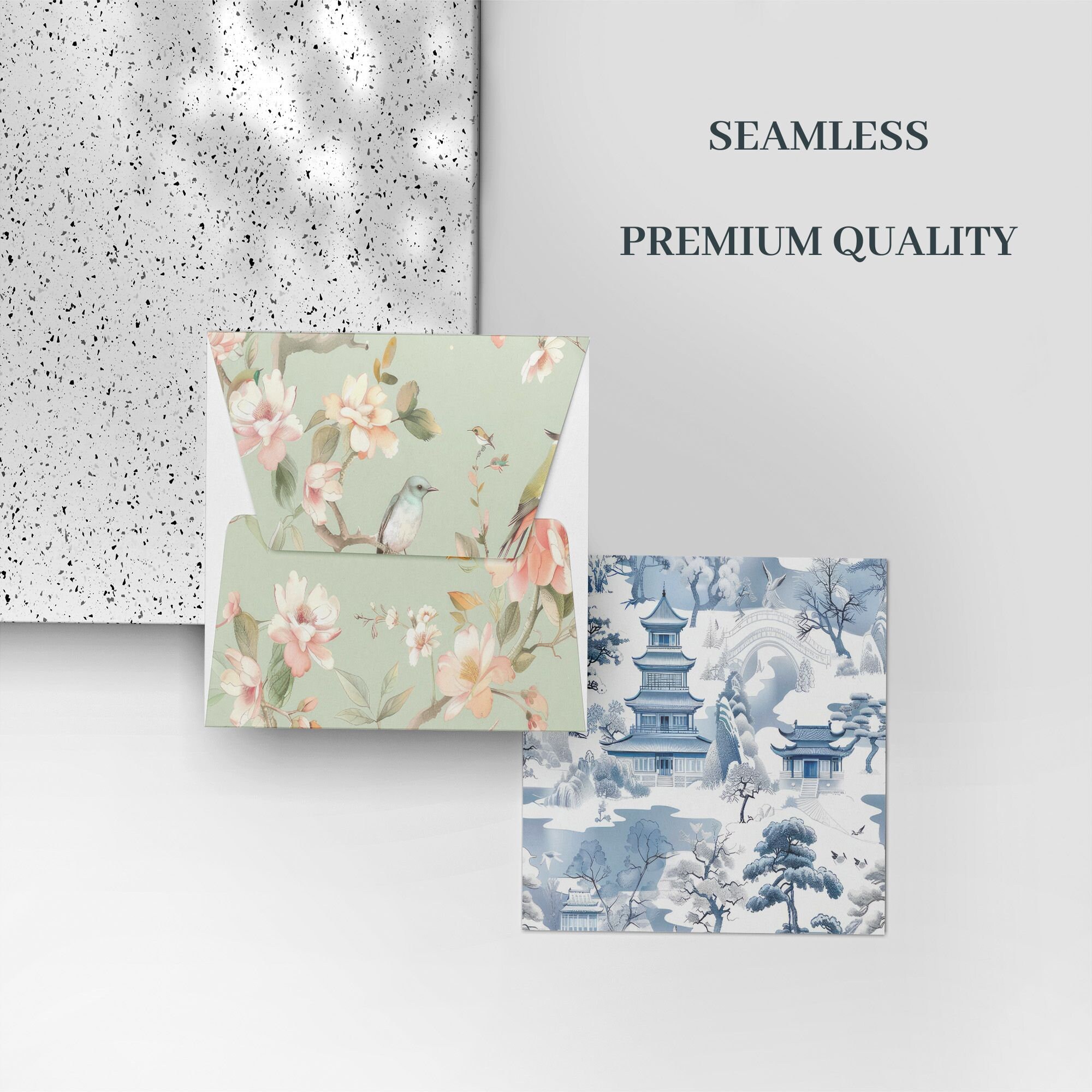 20 Chinoiserie Digital Papers Flower Scrapbook, Seamless Digital Paper ...