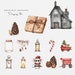 33 Playful Christmas Clipart Set Transparent Background, Digital PNG ...