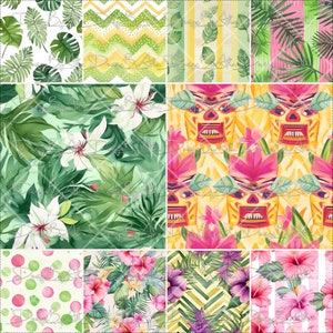 20 Tropical Hawaii Digital Papers - Tropical Seamless Pattern, Aloha ...