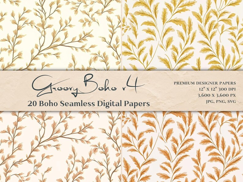 20 Groovy Boho Digital Papers Commercial Use Seamless - Etsy