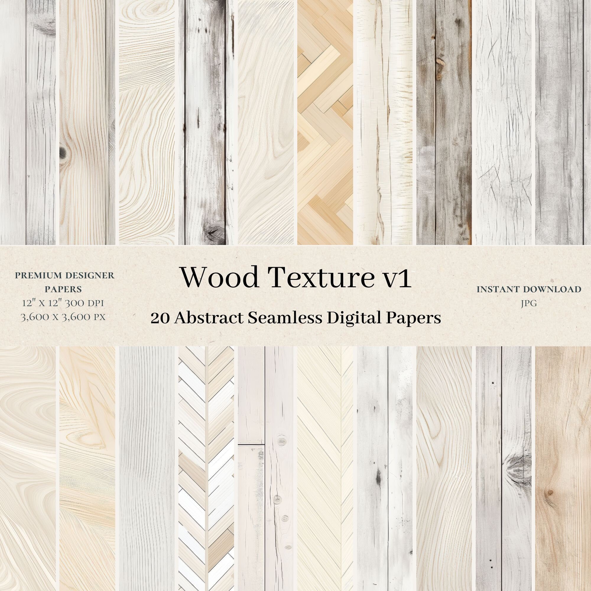 20 Wood Texture Digital Papers Rustic Wood Scrapbook, Distressed Wood ...
