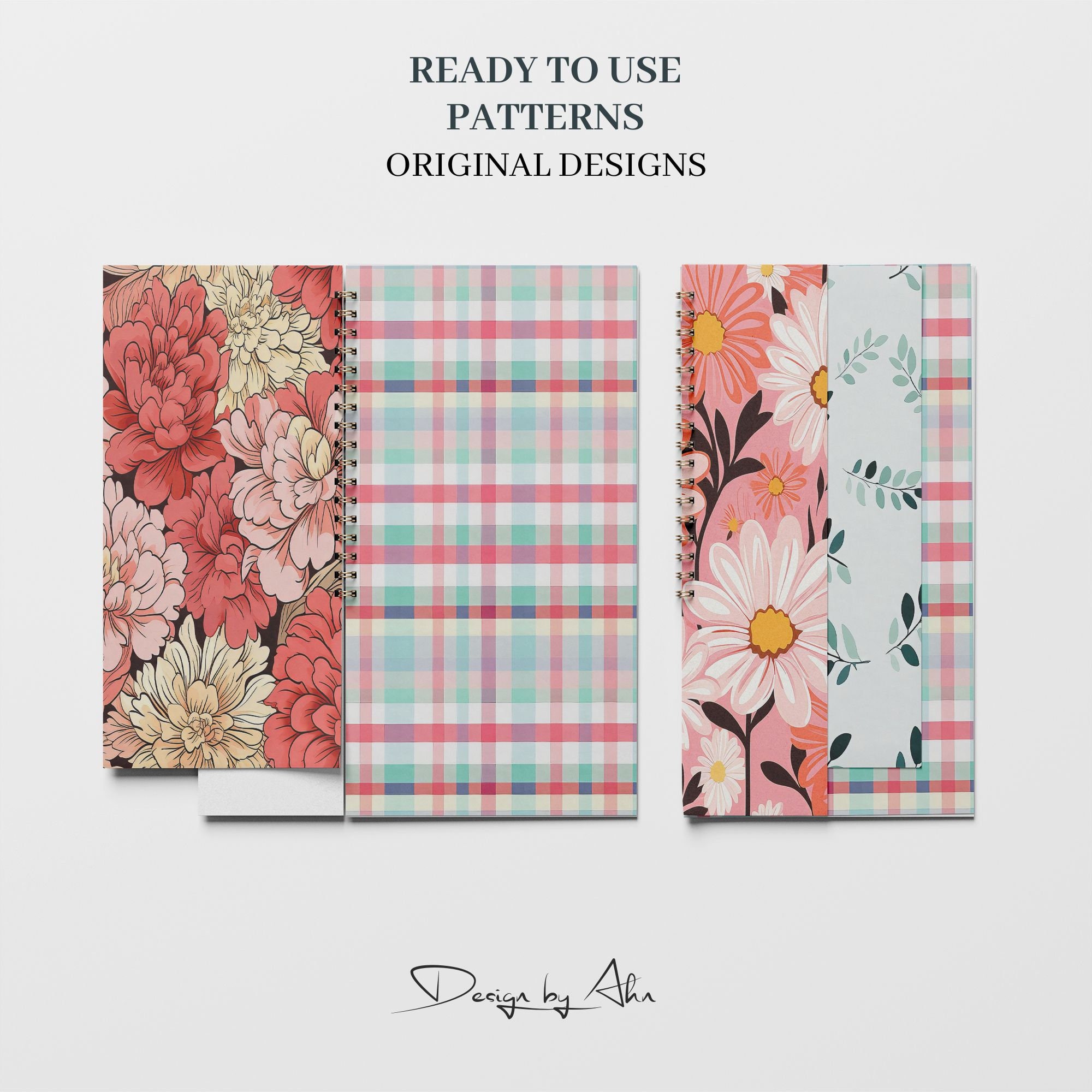 20 Retro Flowers Digital Papers Commercial Use, Scrapbook Paper, Retro ...