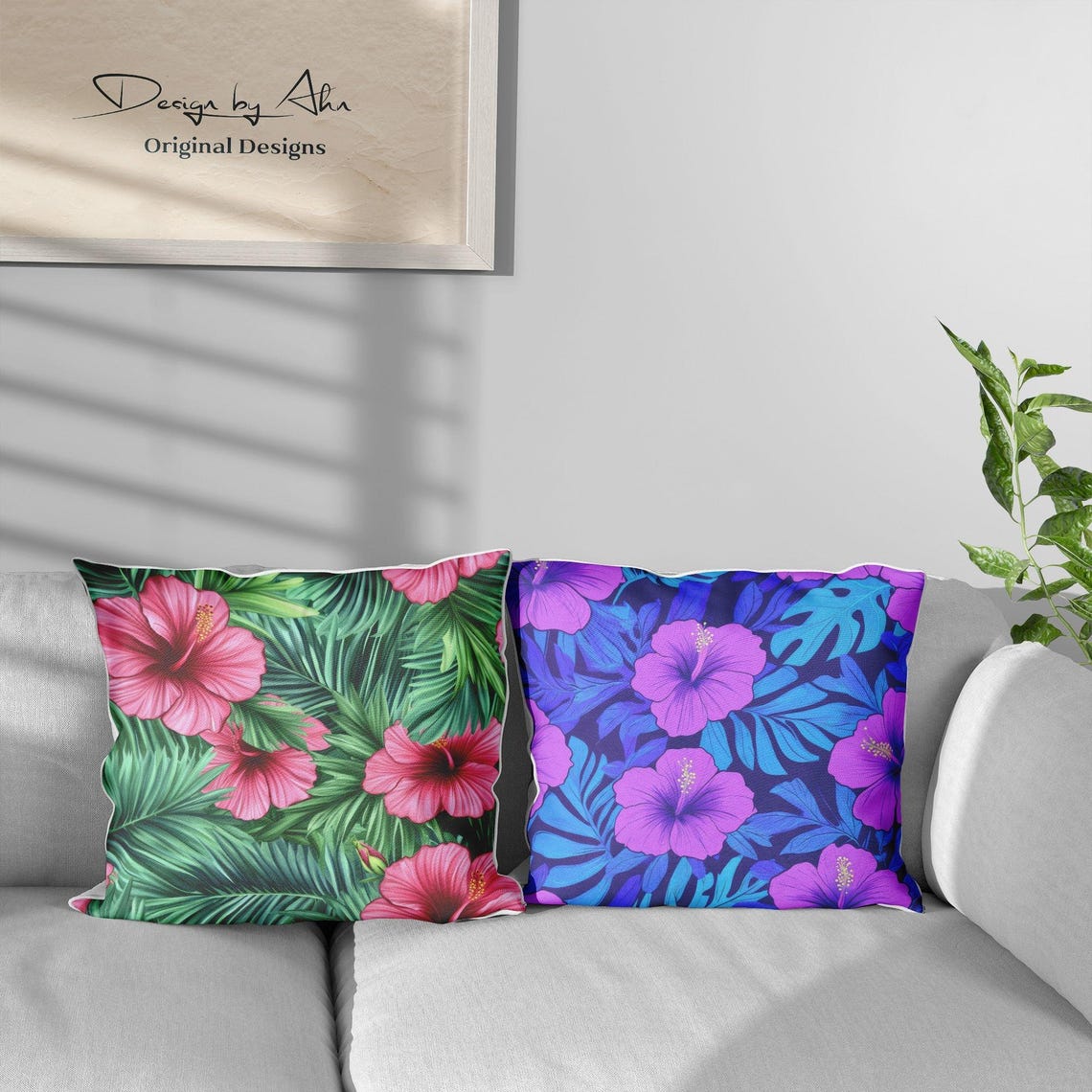 20 Hawaiian Hibiscus Digital Papers - Tropical Seamless Pattern, Aloha ...