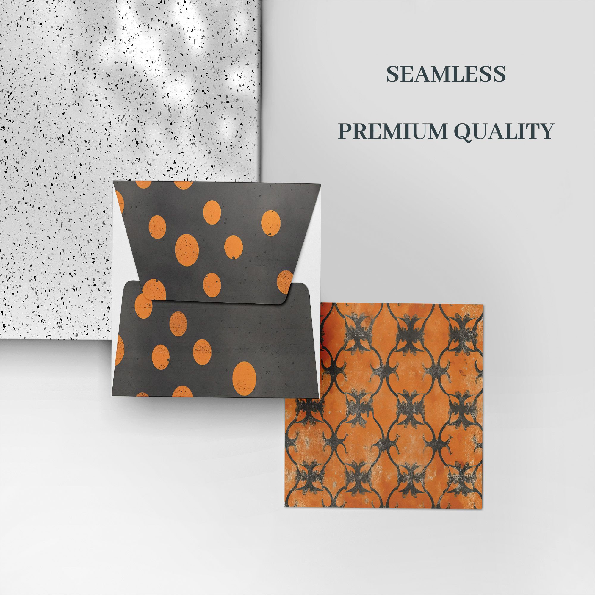 20 Vintage Halloween Digital Papers - Gothic Seamless Pattern, Black ...