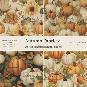 20 Autumn Fabric Digital Papers - Linen Seamless Pattern, Rustic ...
