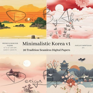 20 Minimalistic Korea Digital Papers - Junk Journal, Scrapbook ...