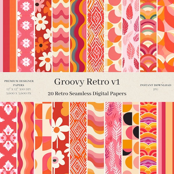 Retro Wall Paper - Etsy