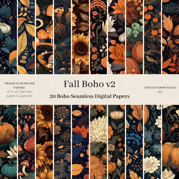 20 Autumn Fabric Digital Papers Linen Seamless Pattern, Rustic Digital ...