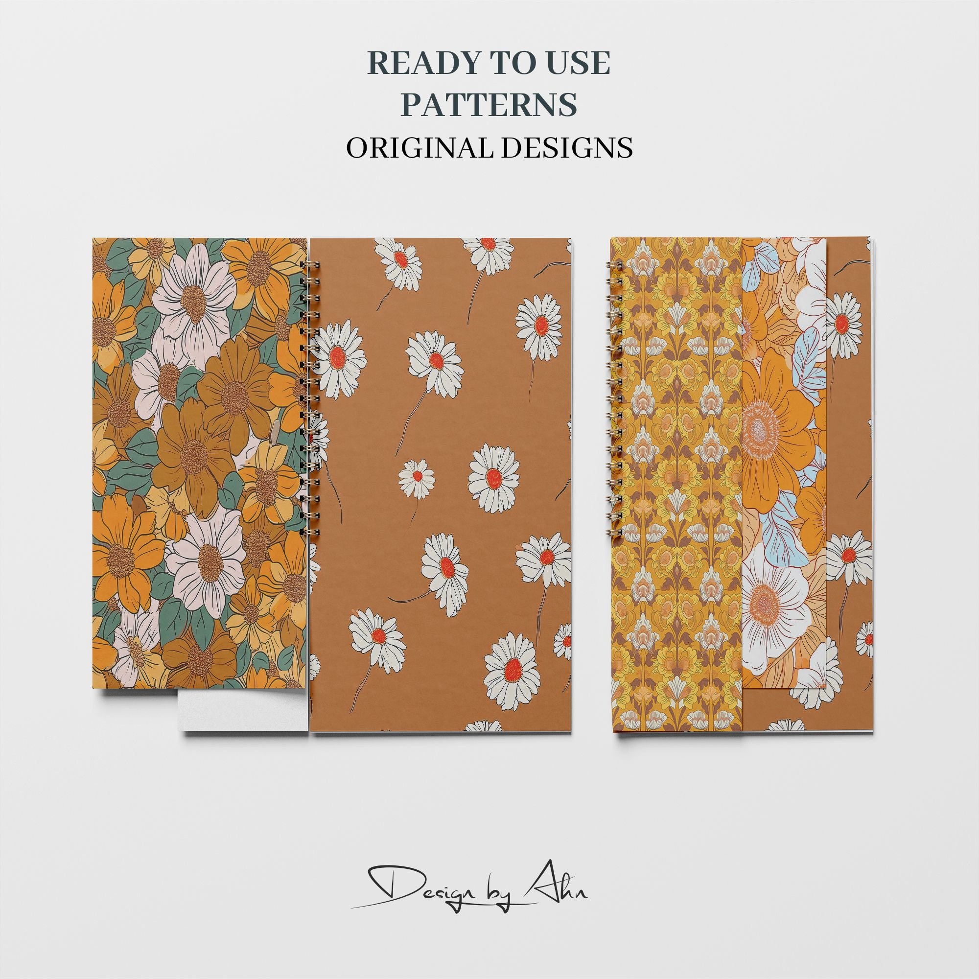 20 Boho Groovy Digital Papers - Commercial Use, Seamless Pattern ...