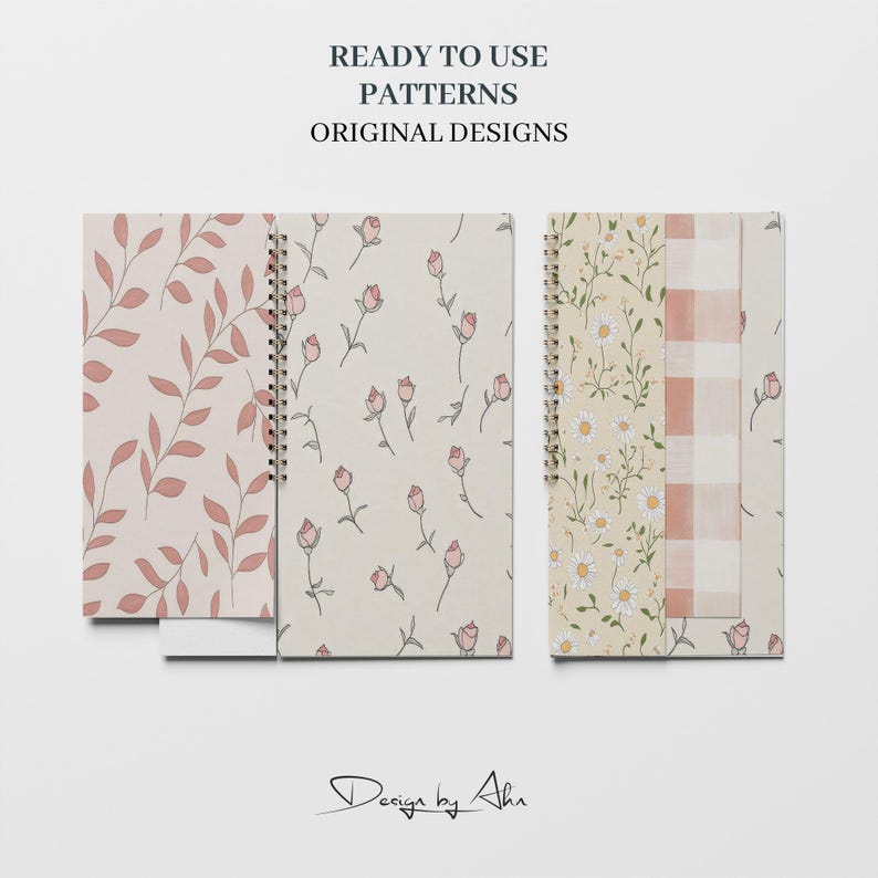 20 Ditsy Florals Digital Papers - Beige, Pink Seamless Pattern, Lilac ...