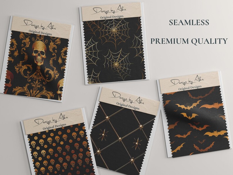 20 Spooky Halloween Digital Papers Black & Copper Seamless Pattern ...