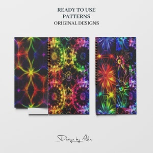 20 Neon Mandala Digital Papers - Rainbow Seamless Digital Paper ...