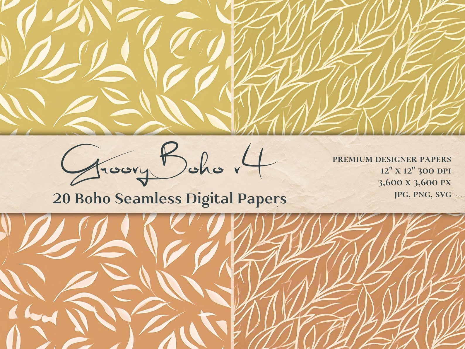 20 Groovy Boho Digital Papers Commercial Use Seamless - Etsy