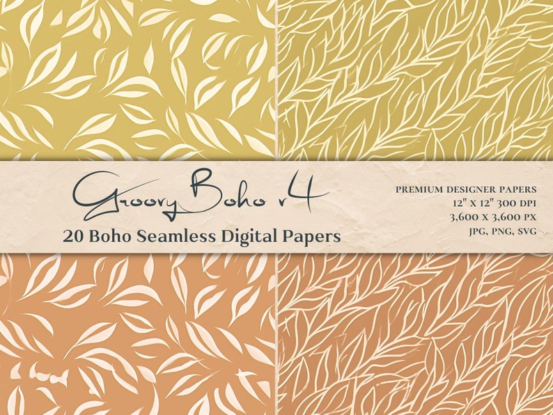 20 Groovy Boho Digital Papers Commercial Use Seamless - Etsy
