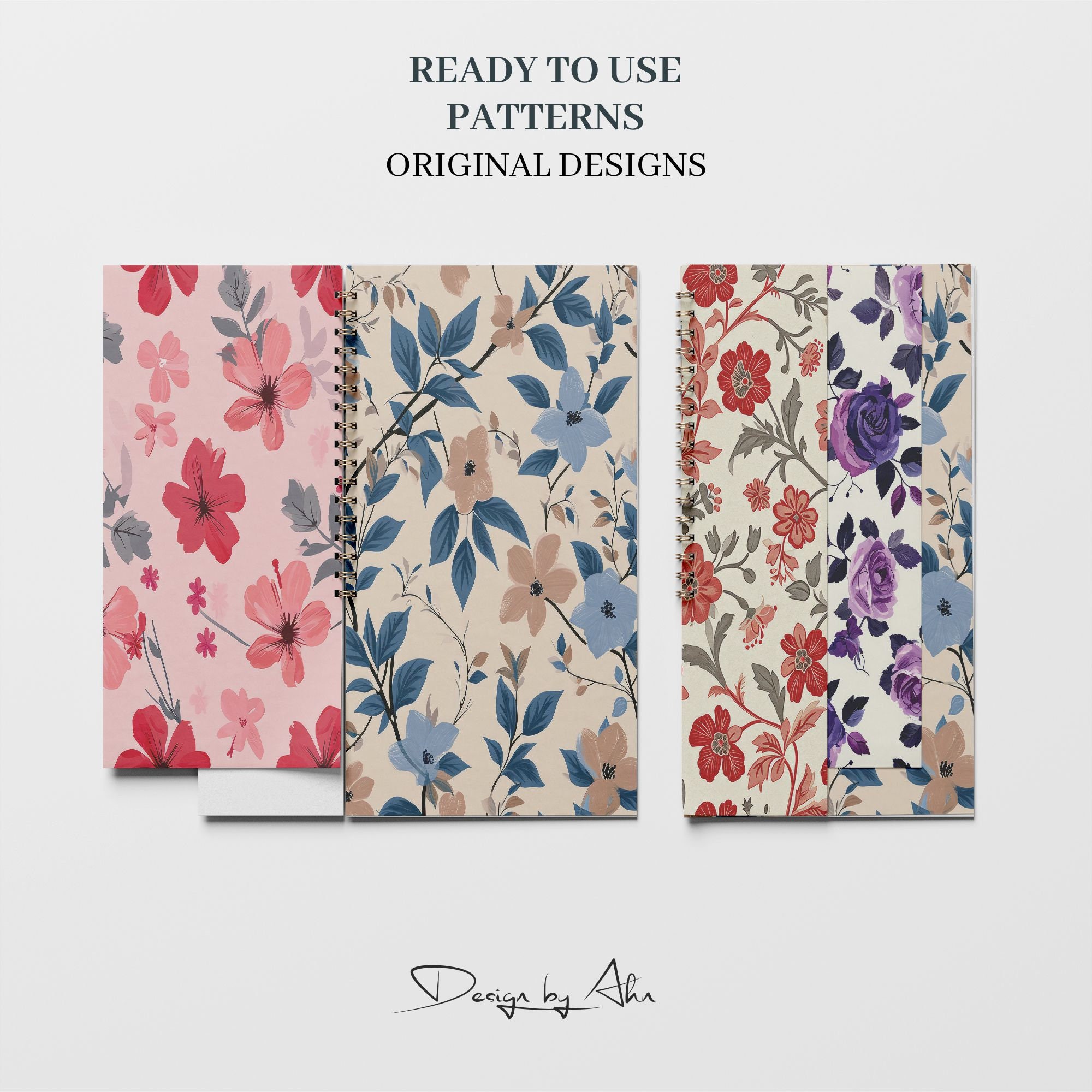 20 Whimsical Medley Digital Papers - Flowers Seamless Pattern, Floral ...