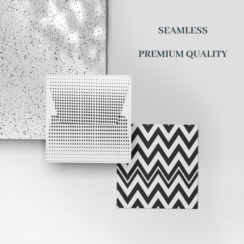 20 Black & White Digital Papers - Geometric Scrapbook, Seamless Digital ...