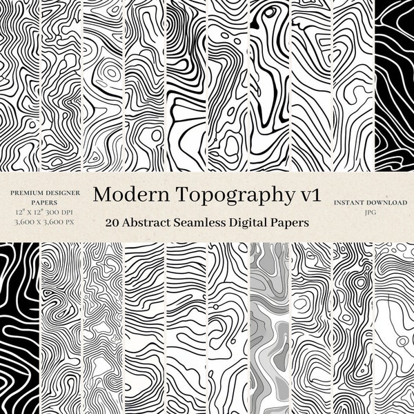 Topography Map Pattern - Etsy UK